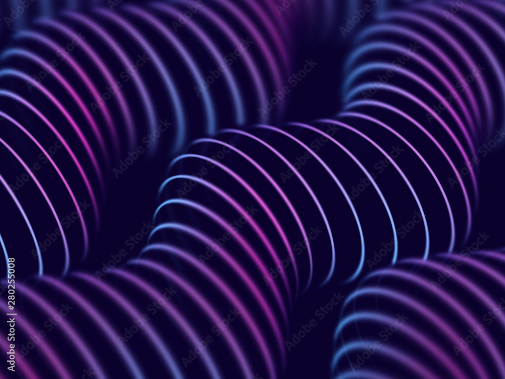 3D Sound waves. Abstract visualization of big data and artificial ...