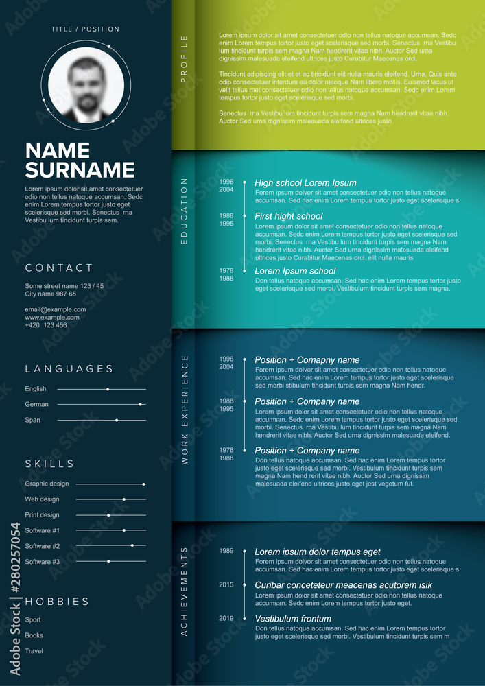 Minimalist teal resume cv template Stock Vector | Adobe Stock Minimalist teal resume cv template Stock Vector | Adobe Stock