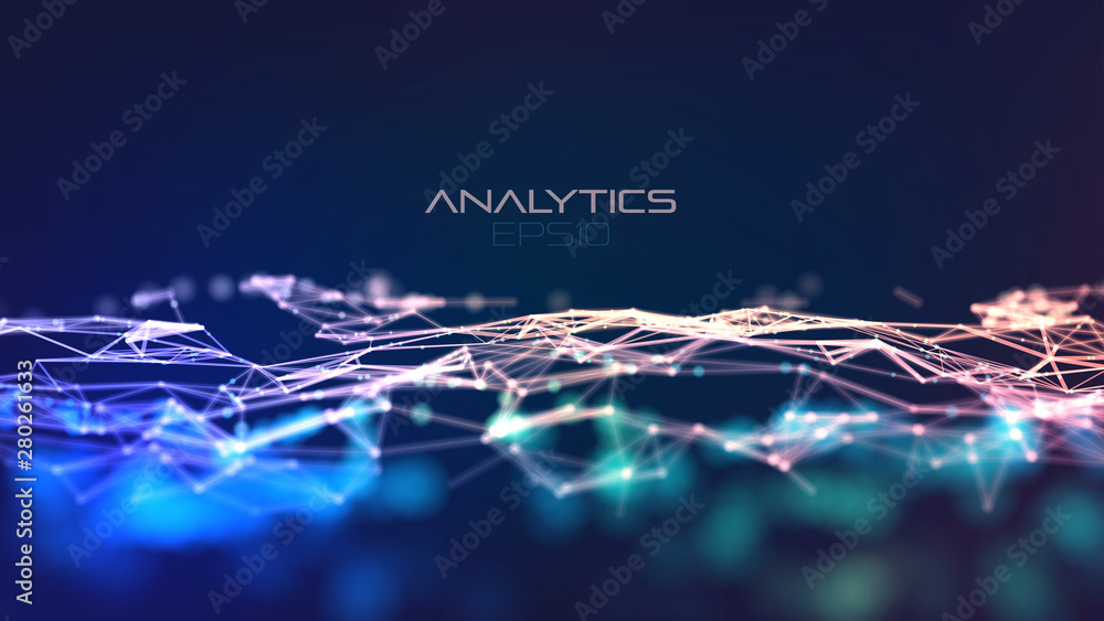 Modern illustration with plexus on light background. Abstract ...