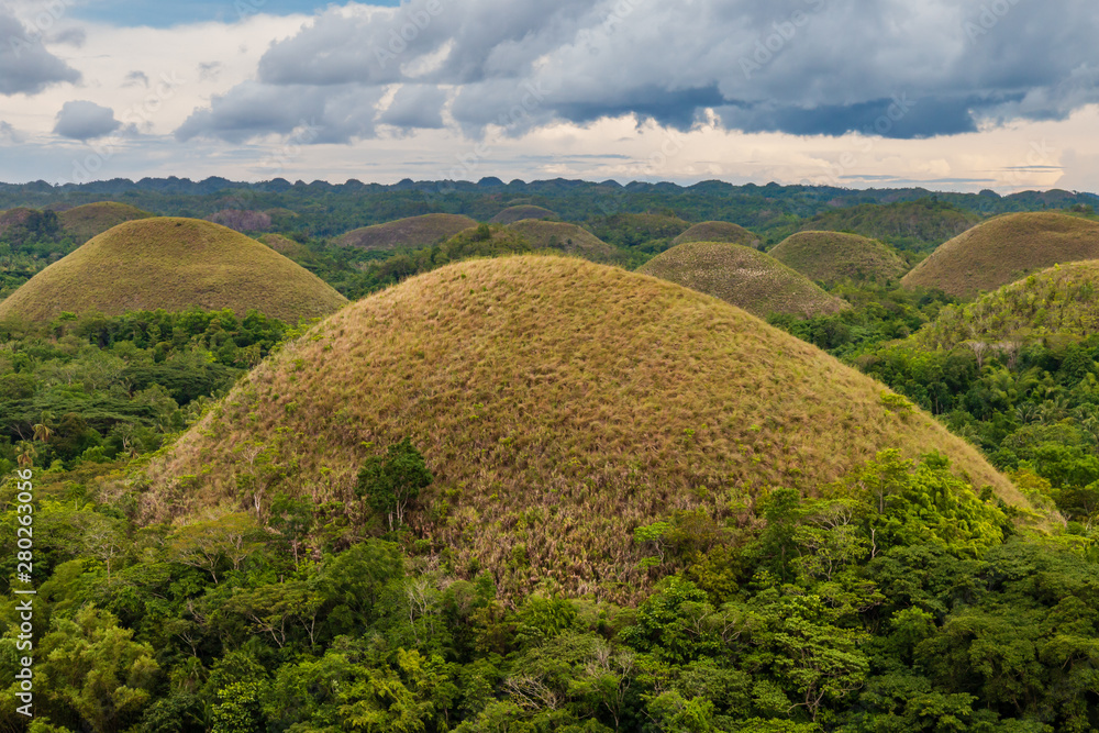 The conical shape limestone karsts and unique landscape of Bohol's ...