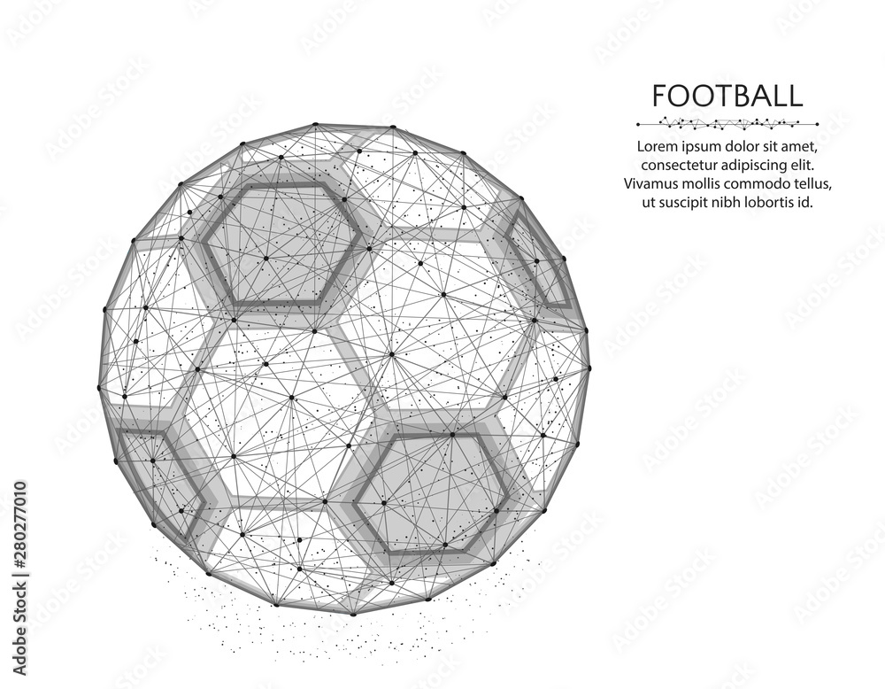 Soccer ball low poly design, Sport game abstract graphics, football ...