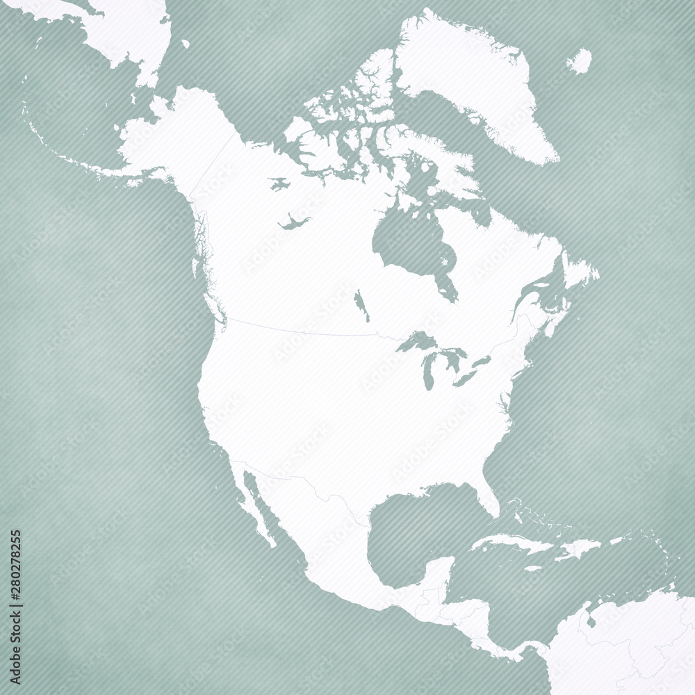 Blank Map of North America Stock Illustration | Adobe Stock