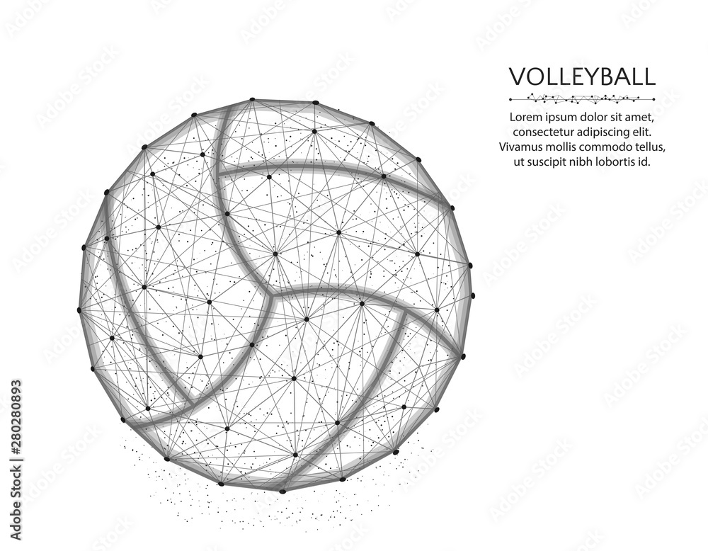 Volleyball low poly design, Sport game abstract graphics, ball ...