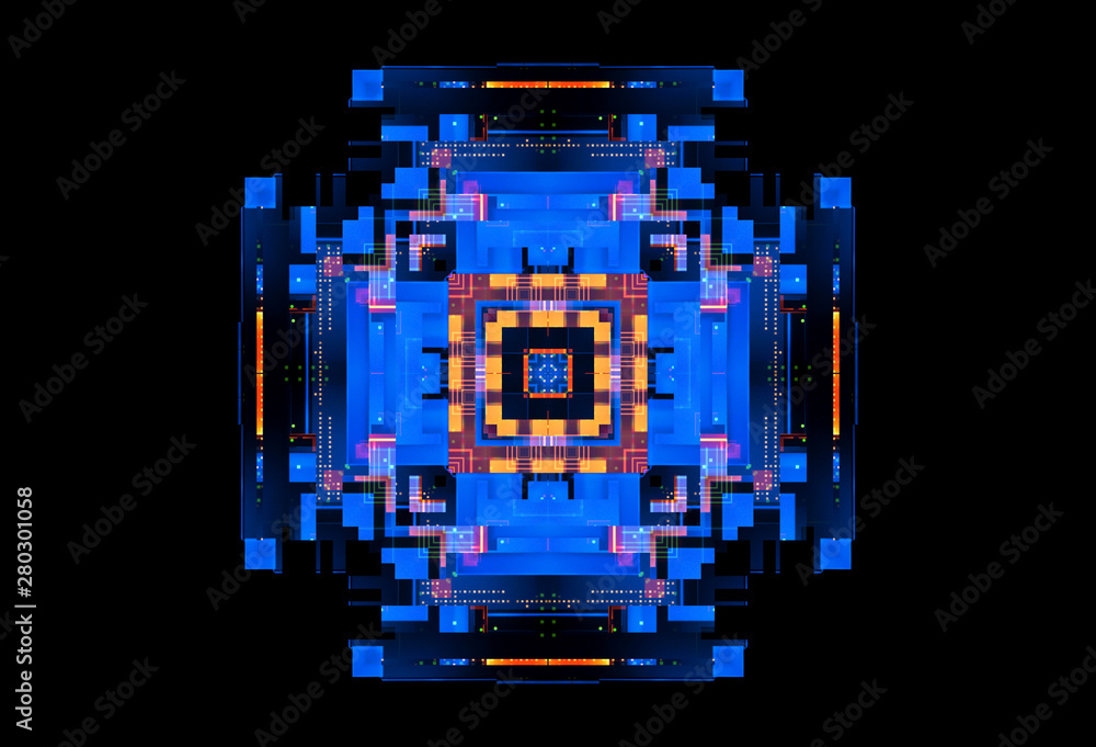 Led Light. luma effect. Future tech. Glare cubes. Digital signal ...