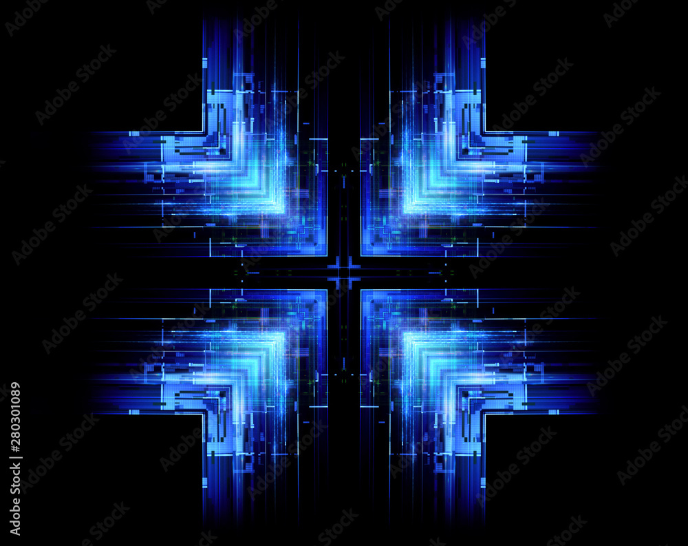 Led Light. luma effect. Future tech. Glare cubes. Digital signal ...