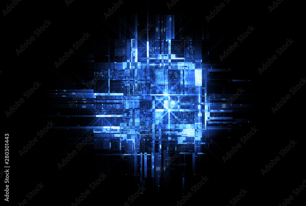 Led Light. luma effect. Future tech. Glare cubes. Digital signal ...