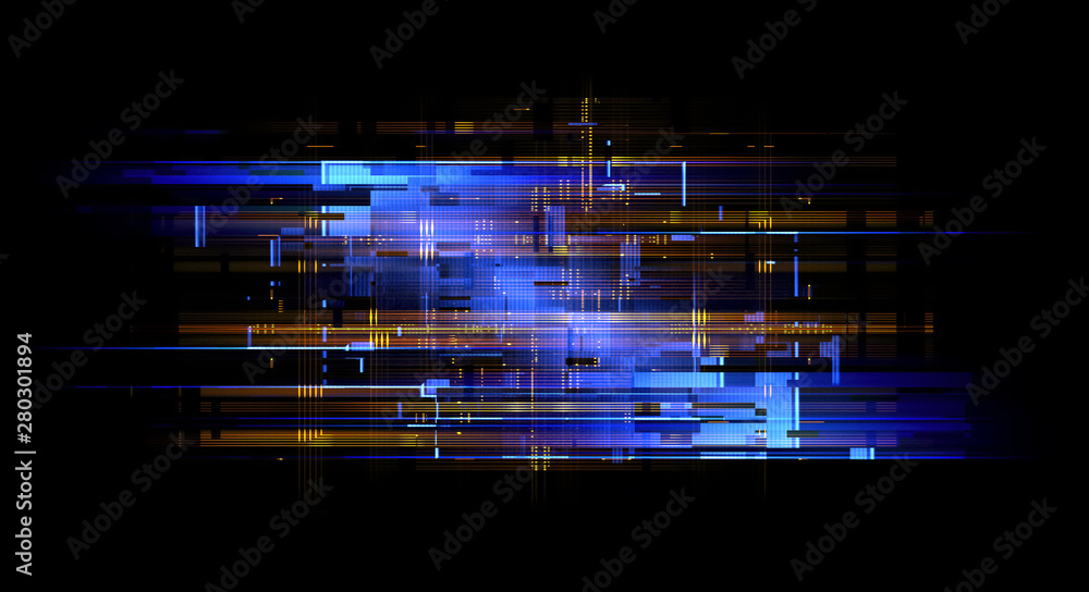 Led Light. Abstract effect. Future tech. Glare cubes. Digital cpu ...