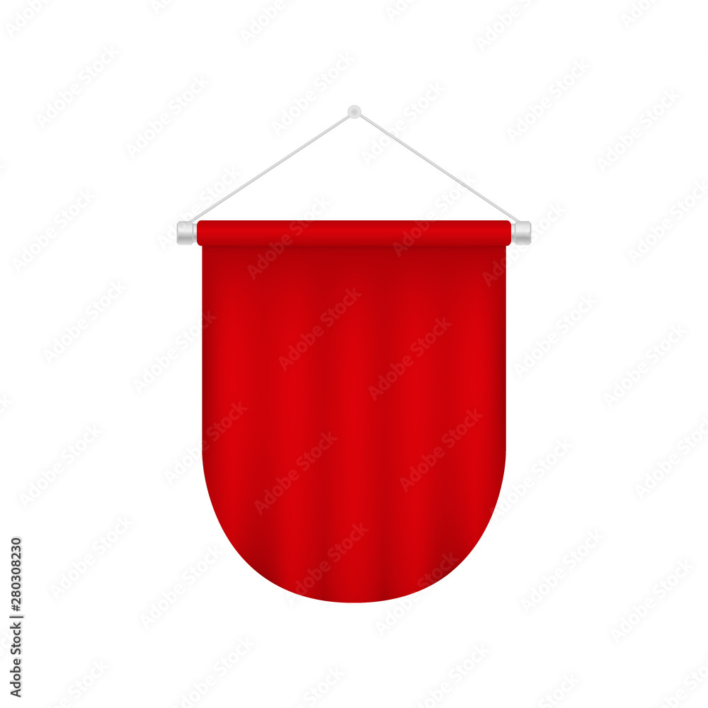 Vector realistic pennant template. Red blank flag Stock Vector | Adobe ...