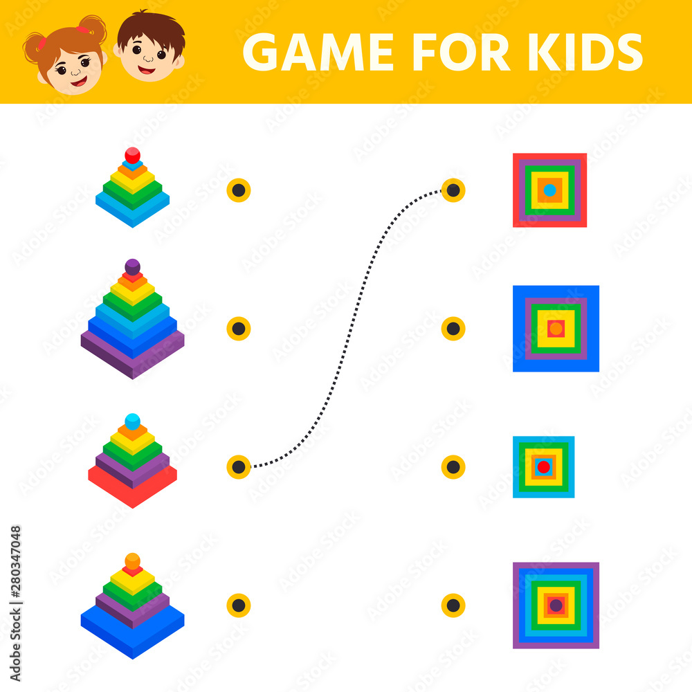 Game tasks for kids for attention. Worksheet with puzzle game for ...