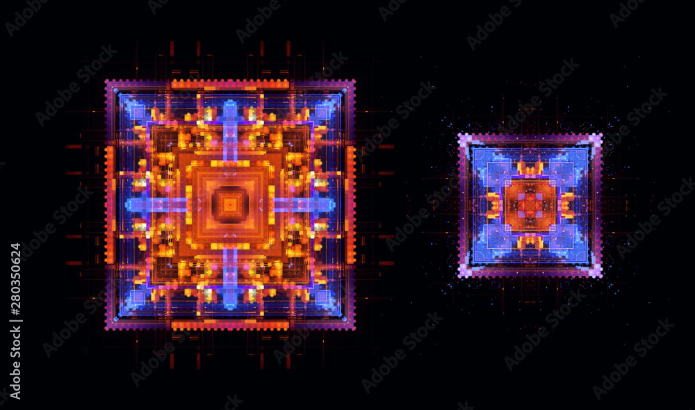 Led Light. luma effect. Future tech. Glare cubes. Digital signal ...