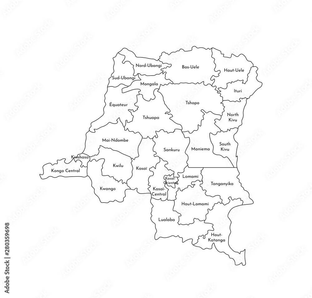 Vector isolated illustration of simplified administrative map of ...