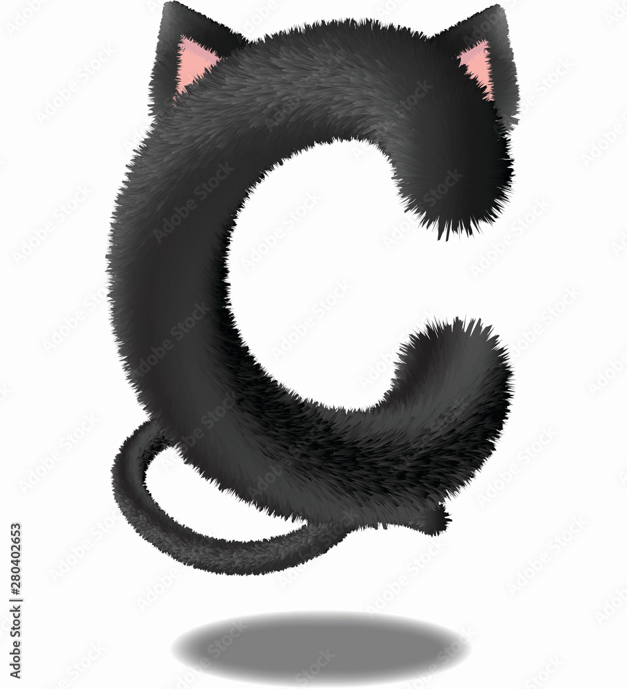 Photo & Art Print black cat alphabet, Tuangporn