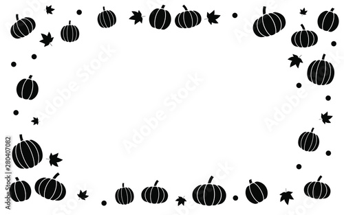 Pumpkin Black And White Clipart Border