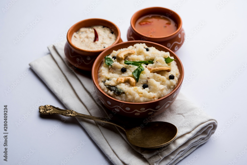 Ven pongal recipe is a popular South Indian food prepared with rice ...