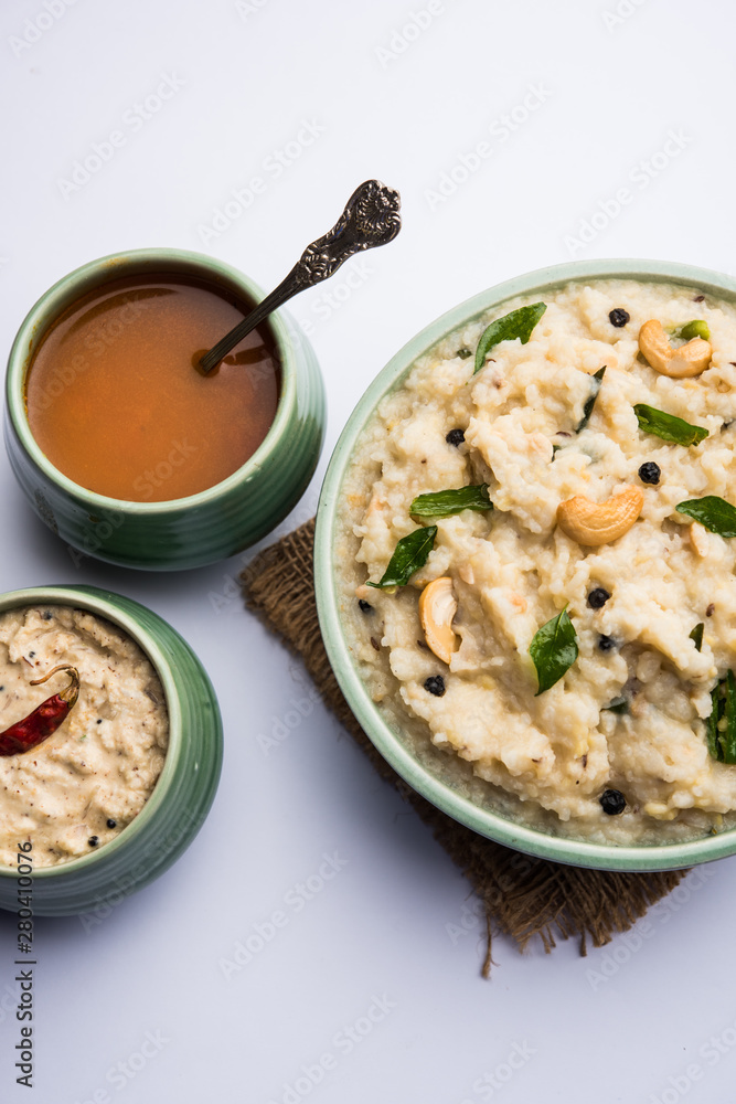 Ven pongal recipe is a popular South Indian food prepared with rice ...