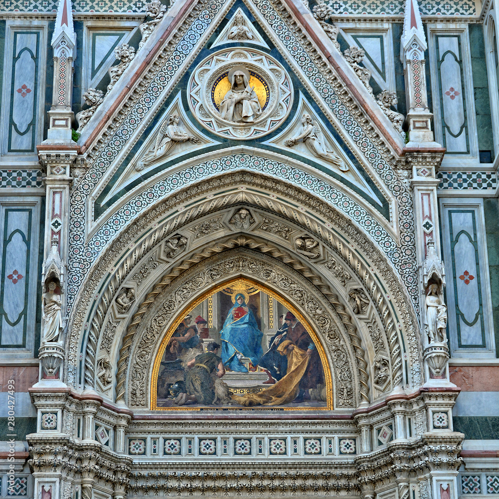 Italian Renaissance. Architectural details of awesome marble facade ...