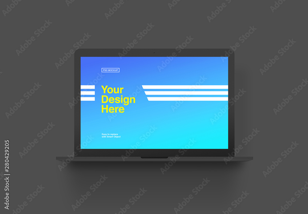 Black Laptop Mockup Stock Template | Adobe Stock