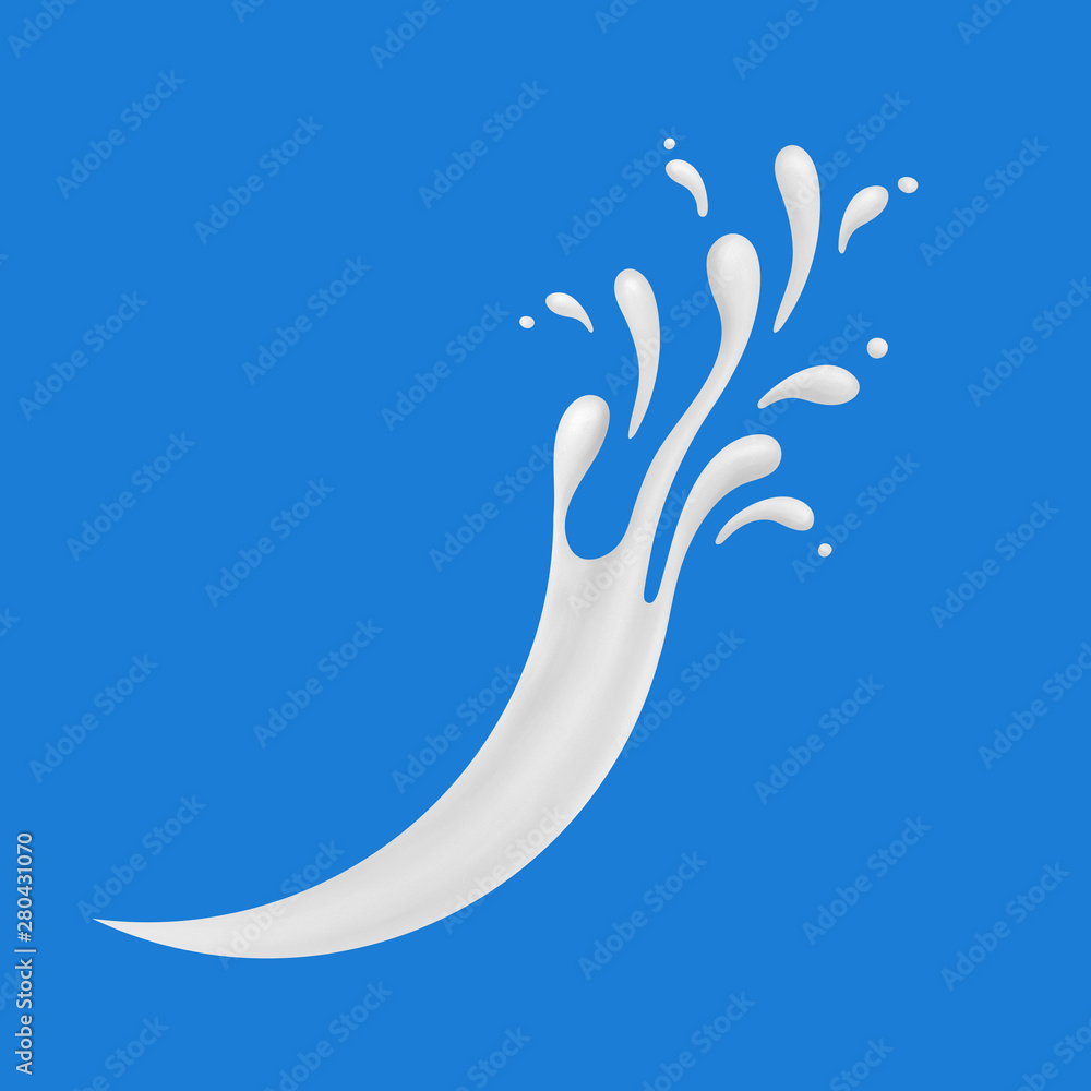 Milk splash realistic Illustration, liquid flowing in motion, isolated ...