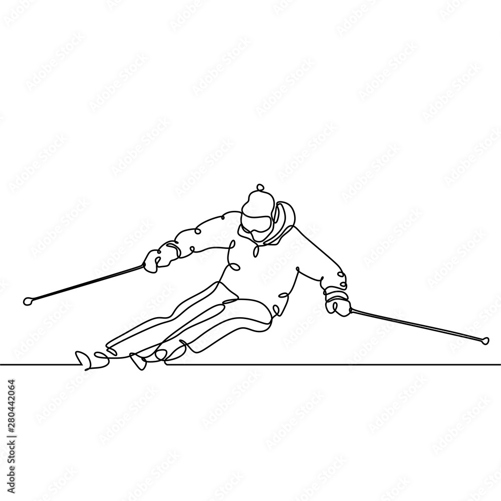 Freestyle Skiing Drawing