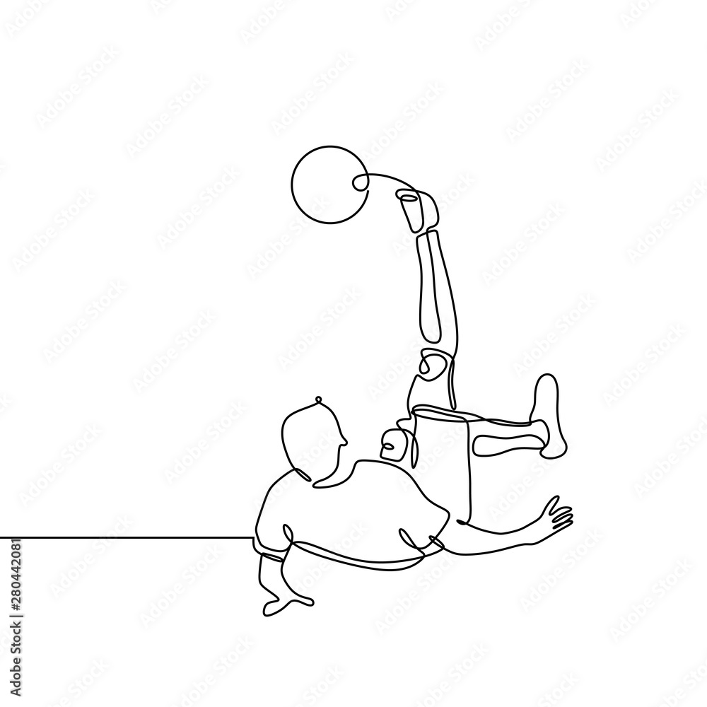 Football player continuous line drawing minimalism of person kick a ...