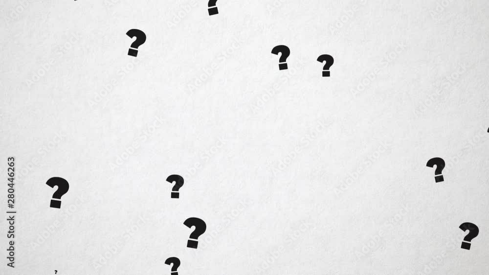 Question Marks On White Paper Texture. High Quality Animation. Seamless ...