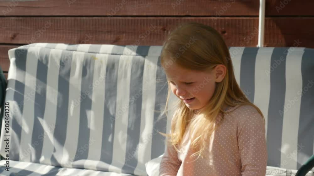 Child crying with tears. Sad kid crying. Little girl expressing stress ...