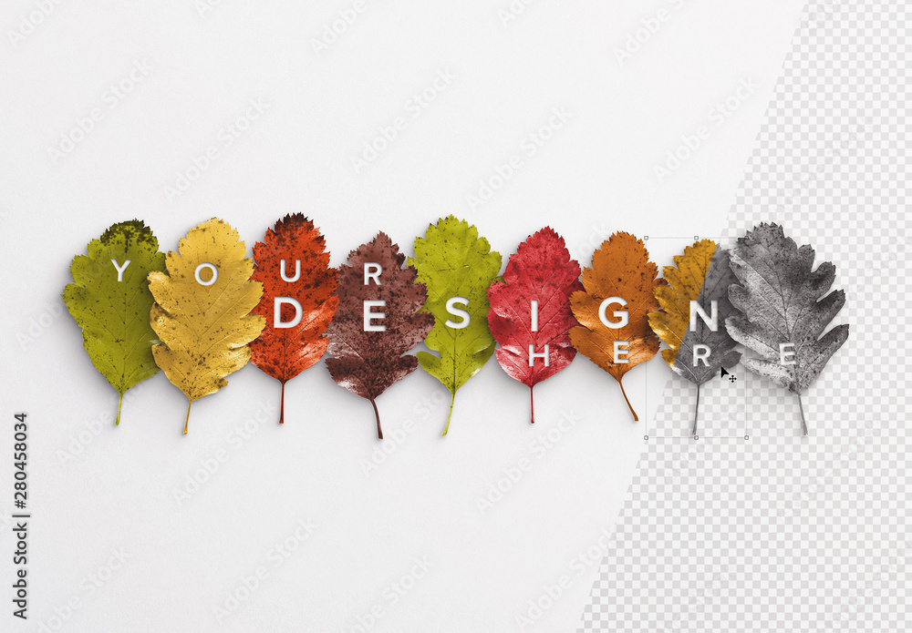Autumn Leaves Art Kit Mockup Stock Template | Adobe Stock