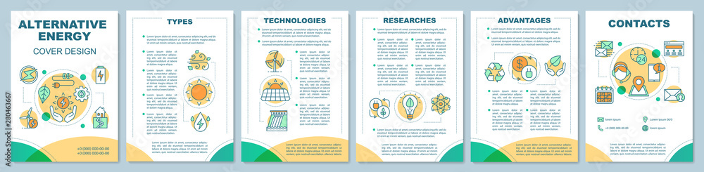 Alternative energy cover design brochure template layout. Eco energy ...