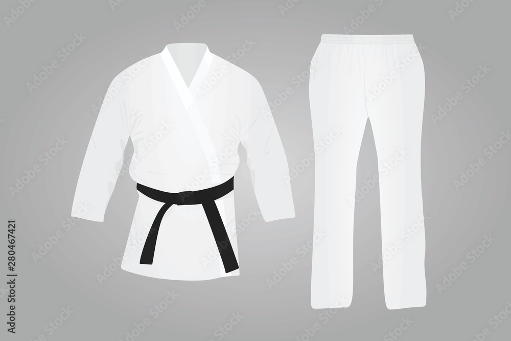 White karate suit. Martial uniform. vector illustration Stock Vector ...