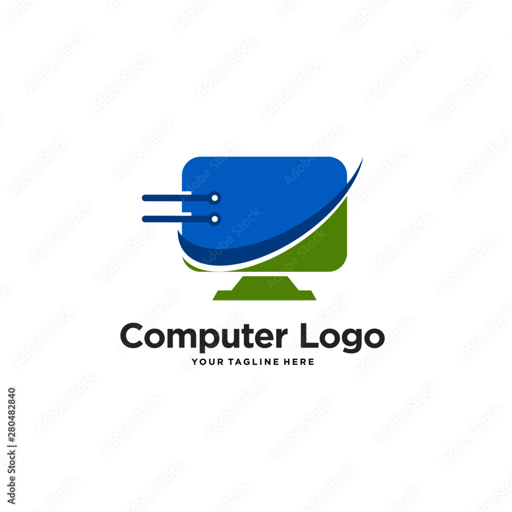Computer Logo Vectors Stock Vector | Adobe Stock