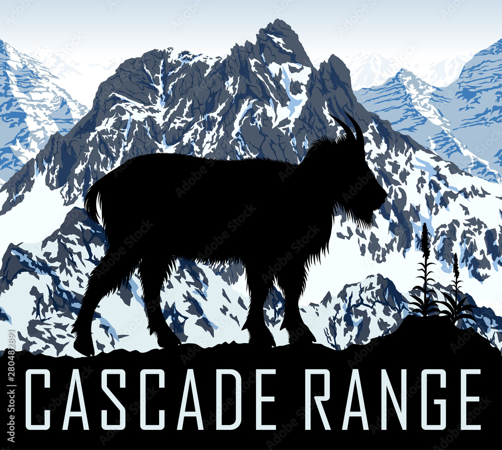 Cascade Mountain Range Silhouette