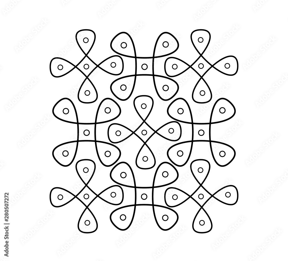 Traditional Indian folk art - known as rangoli, kolam, alpona, vector ...