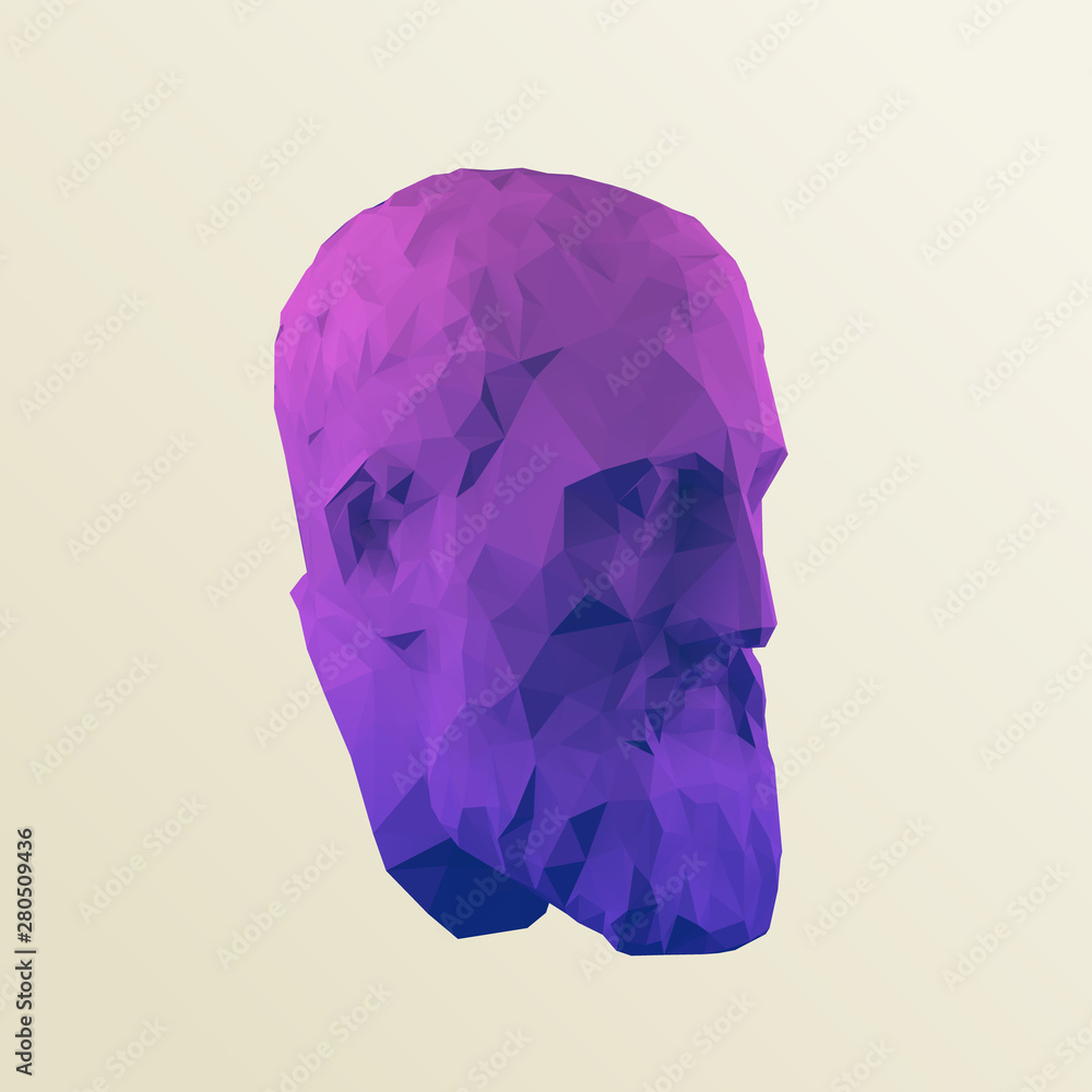 Cool Zeno, Founder of Stoicism on Isolated Background. Gradient Low ...
