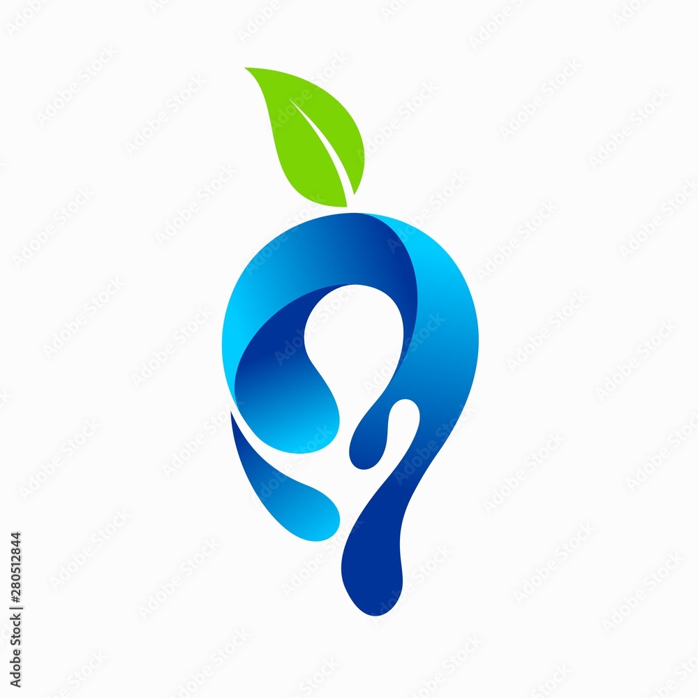 water logo that formed mango silhouette Stock Vector | Adobe Stock