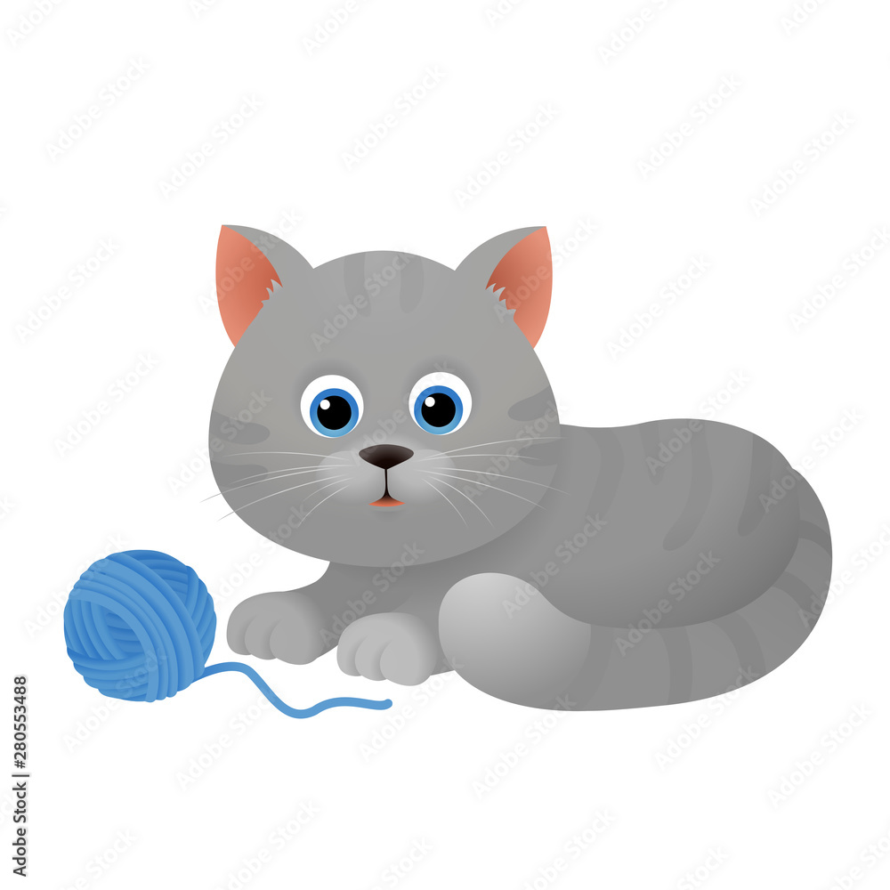 Cat And Yarn Clip Art