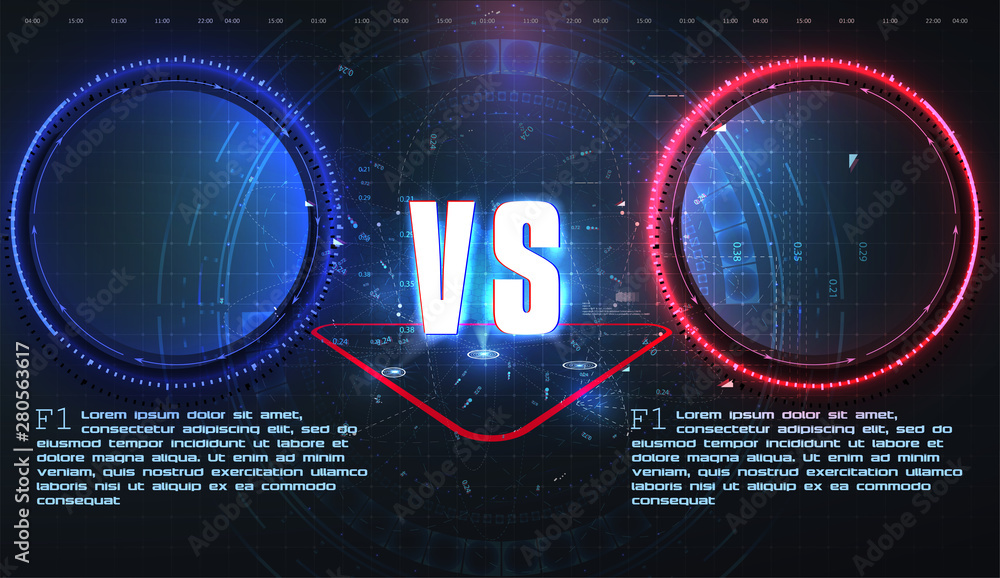 VS, Versus futuristic design. Battle headline template. Futuristic ...