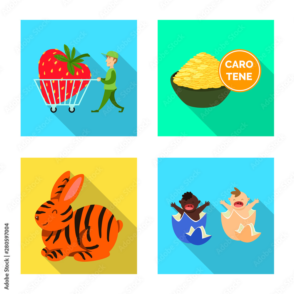 Vector illustration of test and synthetic logo. Set of test and ...