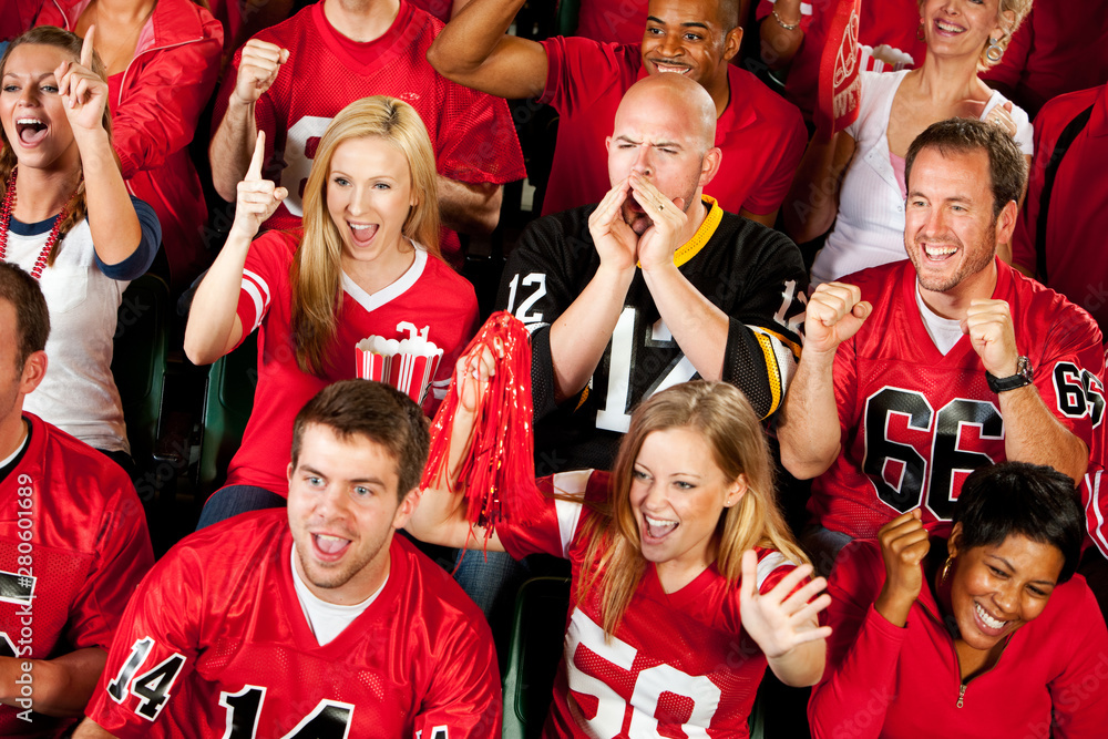 Fans: Everyone Cheering for their Own Team Stock Photo | Adobe Stock