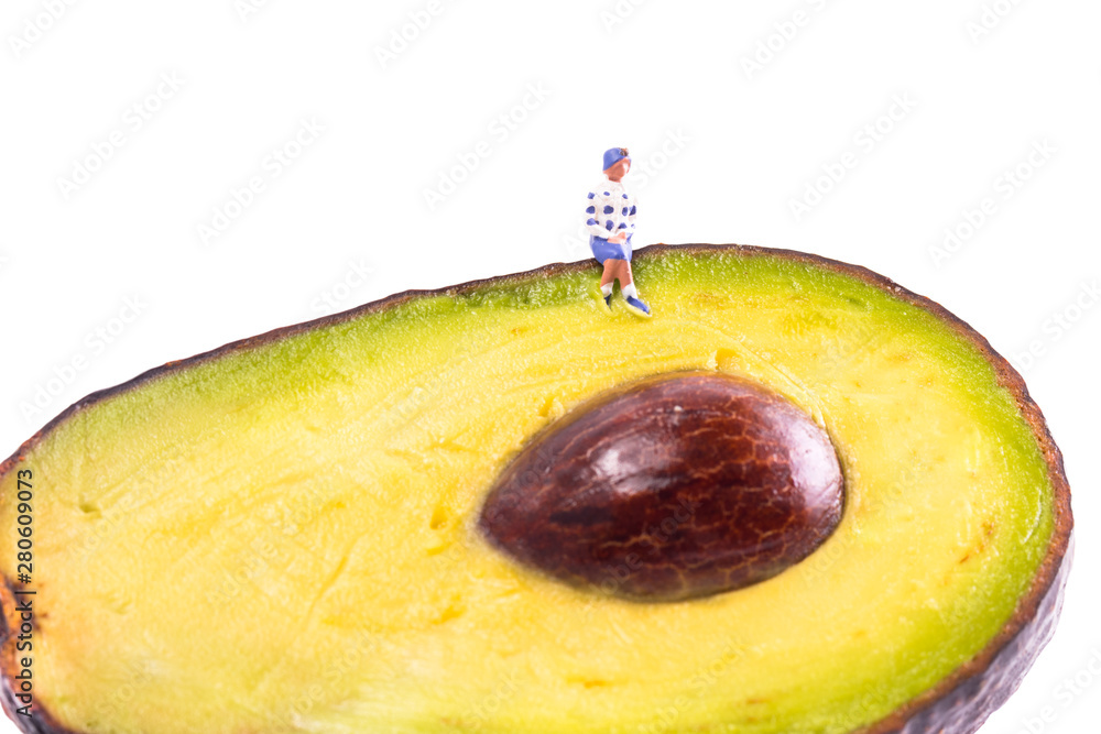People Working with Food, Miniature people harvesting an Avocado ...