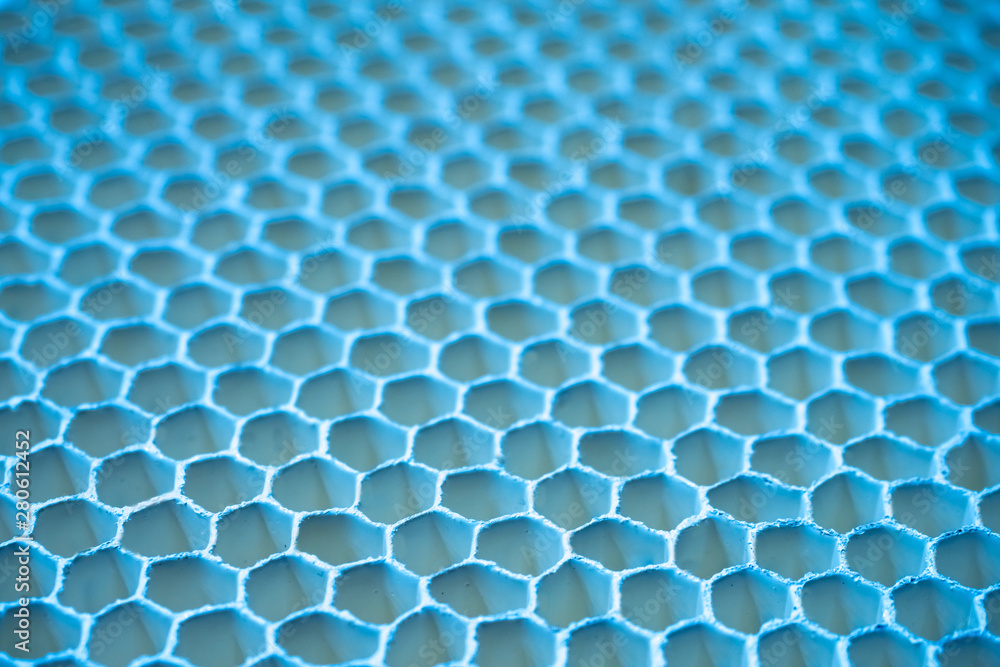 The concept of cells. Hexagonal cells in the future. Background with a ...