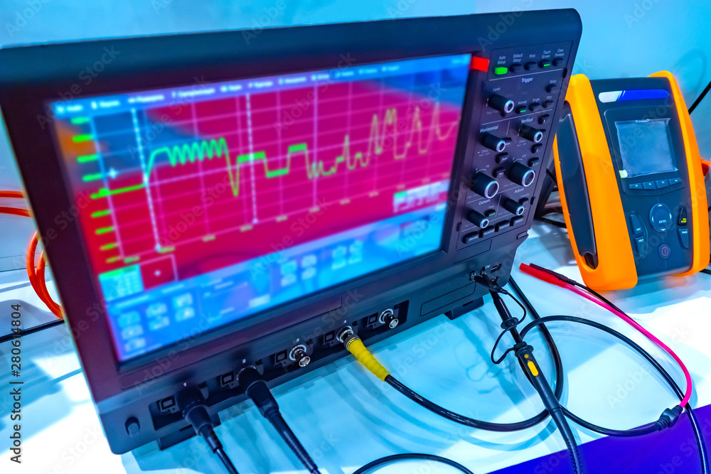 Equipment in the laboratory. Control and measuring devices are ...