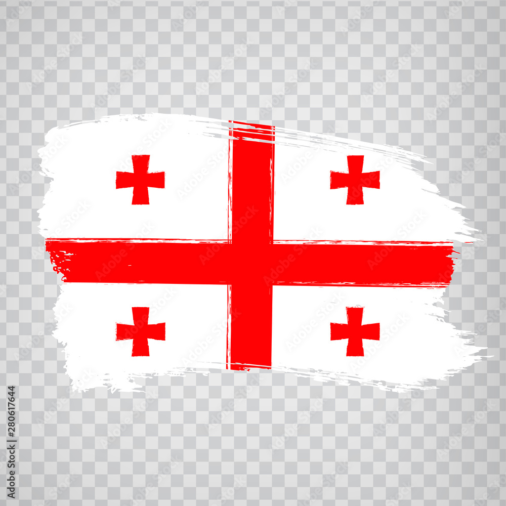 Flag of Georgia from brush strokes. Flag Georgia on transparent ...