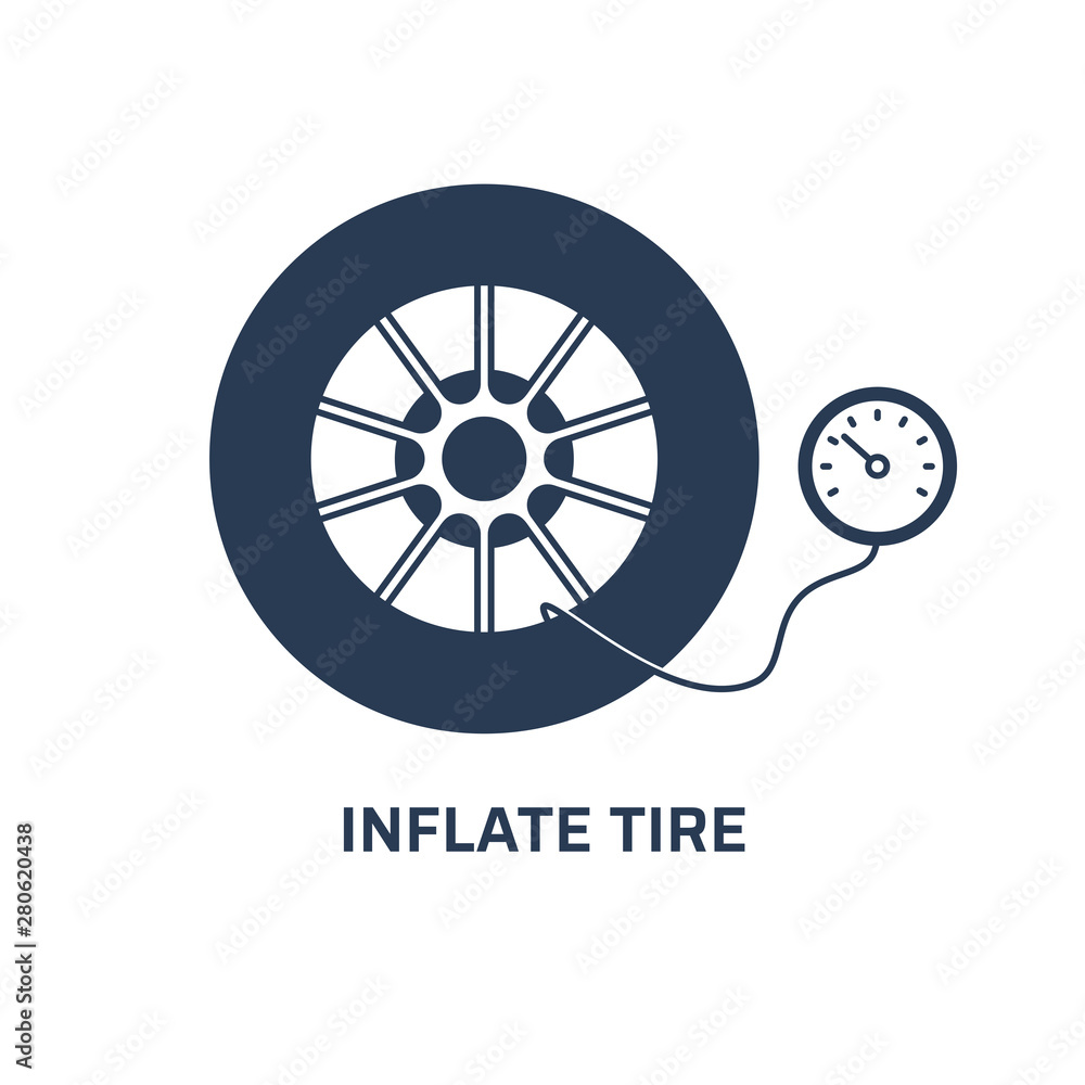 Inflate tire icon. Trendy modern flat vector inflate tire icon on white ... Inflate tire icon. Trendy modern flat vector inflate tire icon on white ...