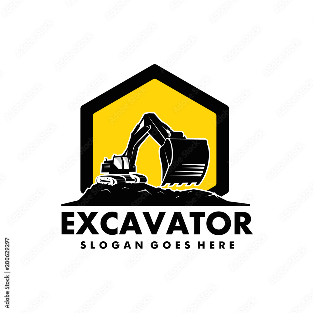 Excavator Logo Designs Template Vector Illustration Stock Vector ...