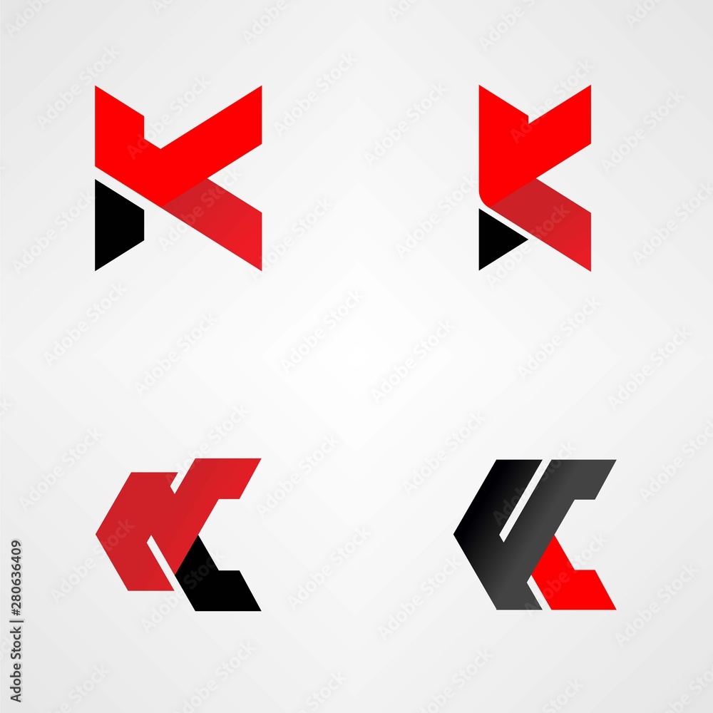 Several types of letter K font image graphic icon logo design abstract ...
