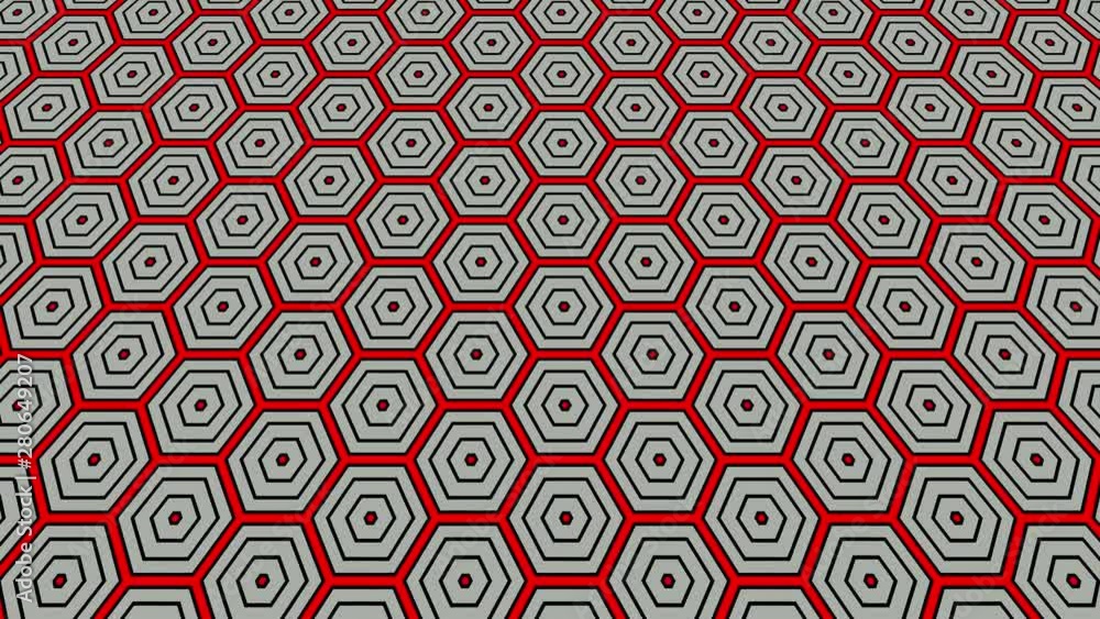 2D graphic video pattern that tilts up and moves, composed of designs ...
