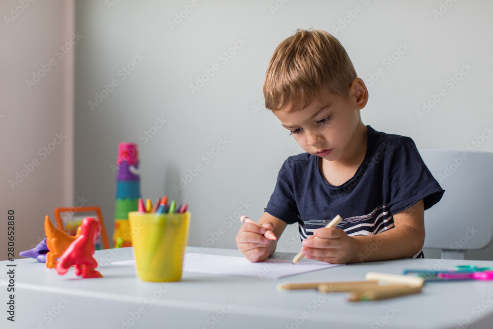 Cute Kid Colouring Stock Photo | Adobe Stock