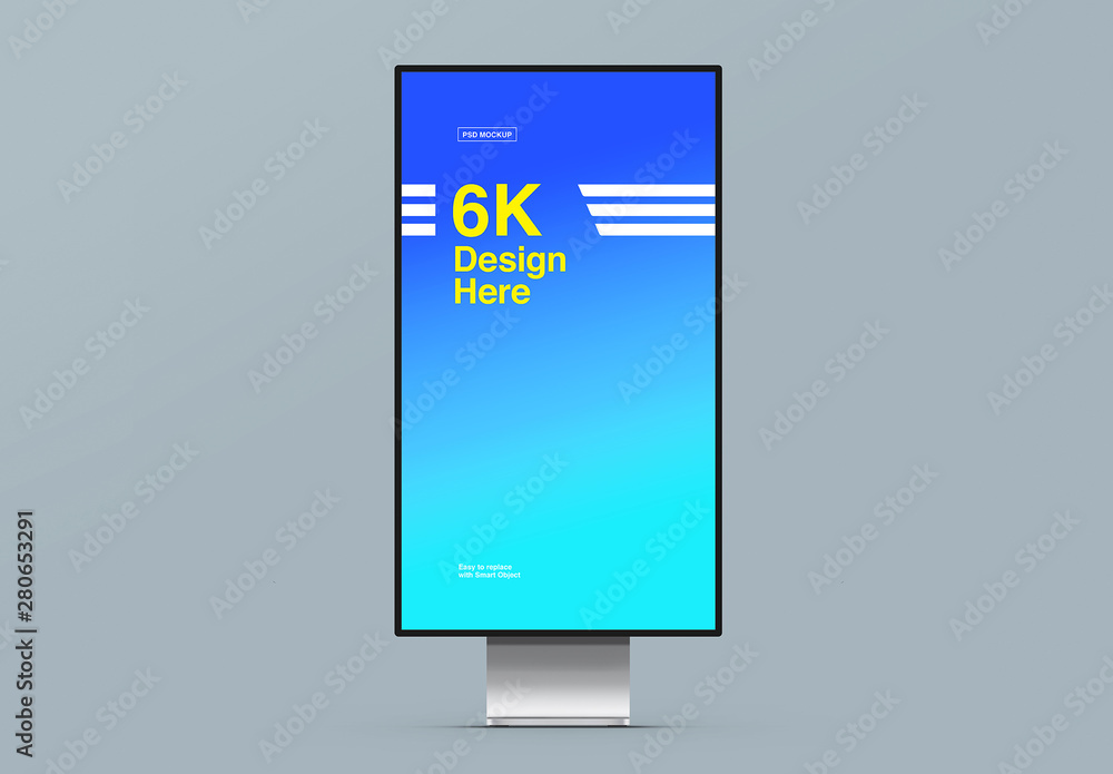 Vertical Display Monitor Mockup Stock Template | Adobe Stock