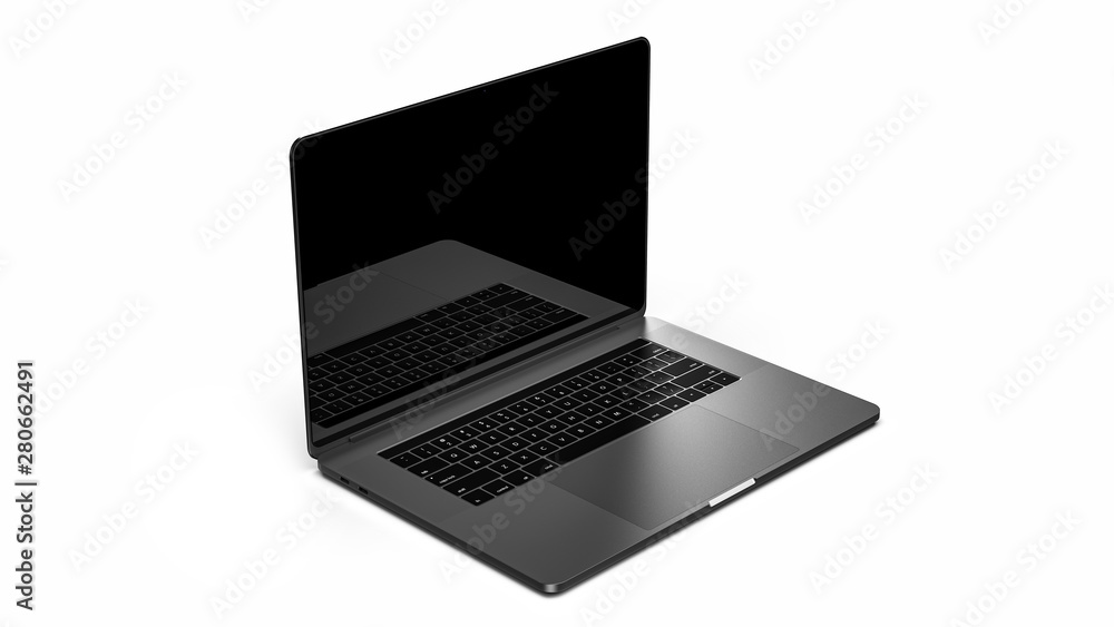 Laptop design template isolated on white. Template, mockup. Stock Photo ...