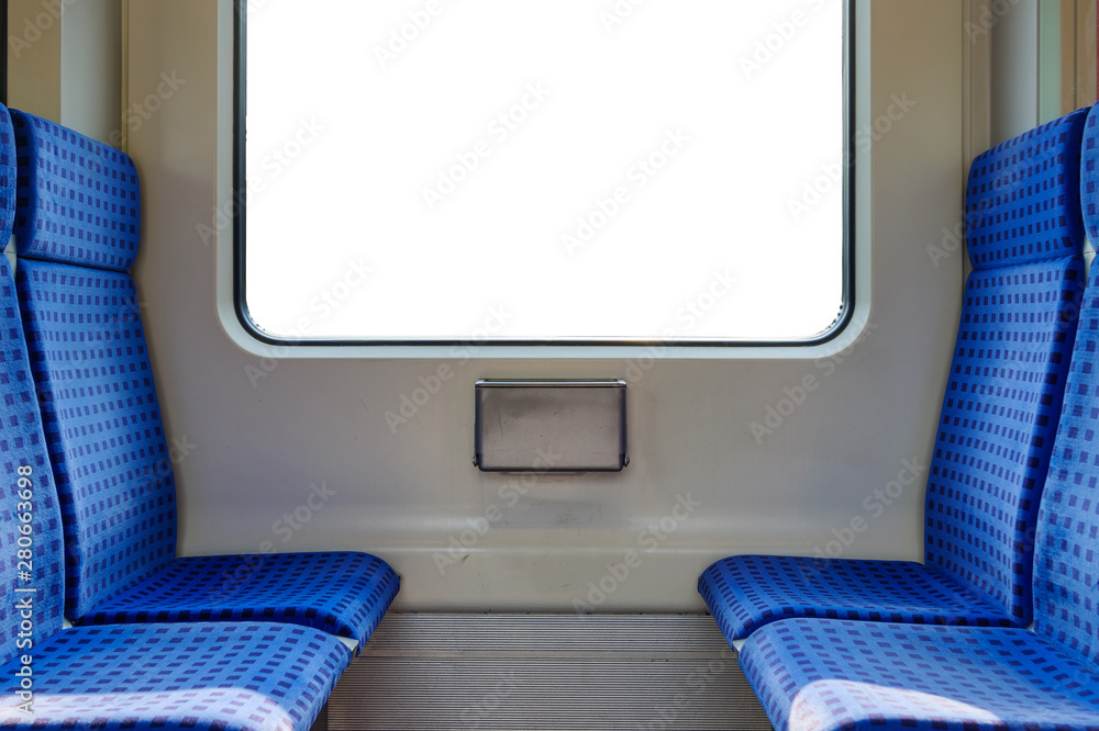Interior view inside bogie of s Bahn, u bahn, tram or train from ...
